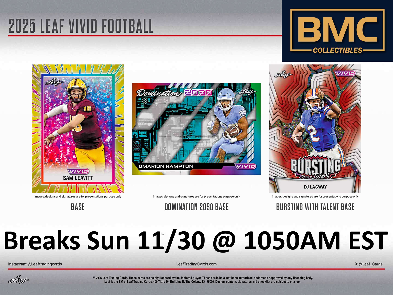 KaMario Taylor 2025 Leaf Vivid Football Jumbo 1x Case Break #6 | eBay