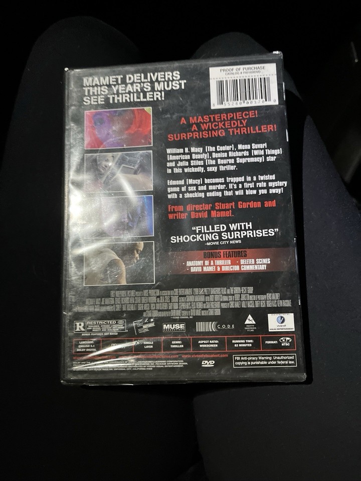 Edmond DVD Slipcase Starring William H. Macy, David Mamet New Unopened ...