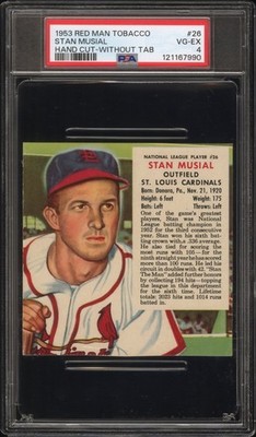 1953 RED MAN TOBACCO HAND CUT-WITHOUT TAB #26 STAN MUSIAL PSA 4 | eBay