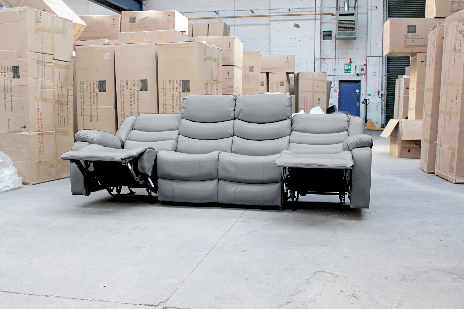 4 Seater Leather Reclining Sofa | Baci Living Room