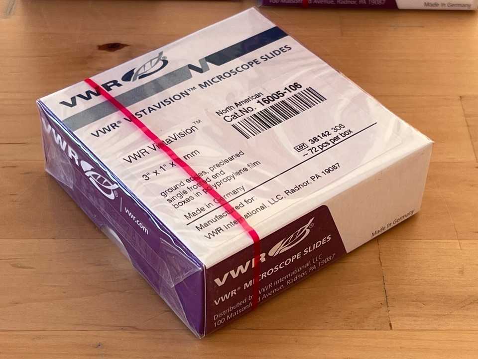 VWR Vistavision Microscope Slides 16005-106 Single end frosted, 3 x 1 ...