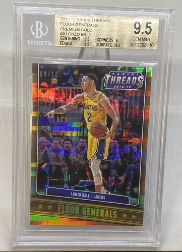 Lonzo Ball 2018 Panini Threads Floor Generals Gold #4/10 RC BGS 9.5/10 ...