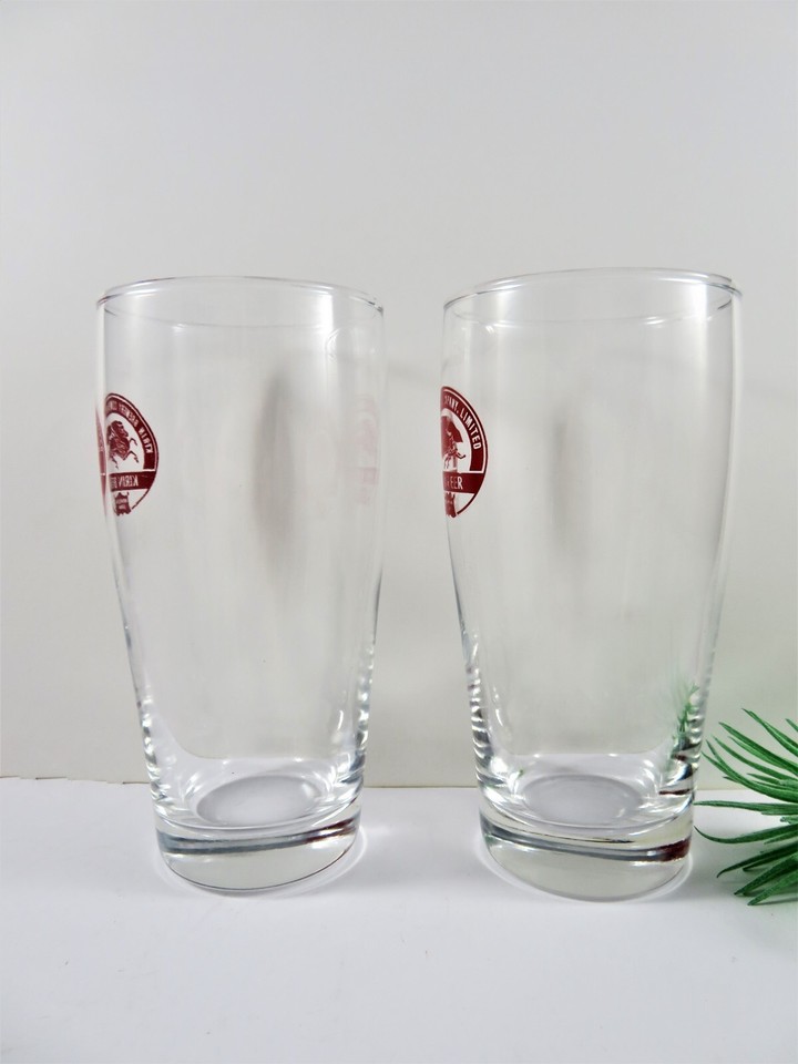Kirin Brewery Beer Tasting Glasses Pair 7 Ounce Red Graphics 5 Inches ...