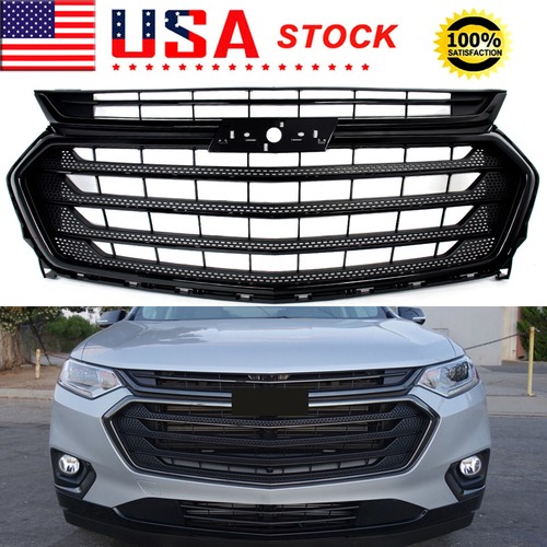 Gloss Black Front Bumper Upper Grille For Chevrolet Traverse 2018 -2021 ...