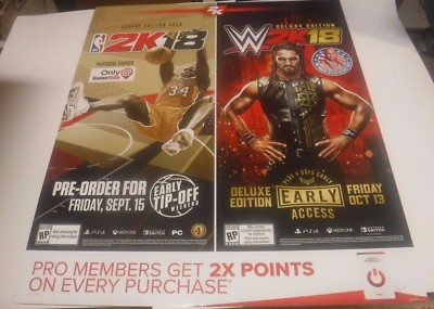 Shaquille O'Neal Seth Rollins 2K18 Deluxe Edition Poster GameStop jh | eBay