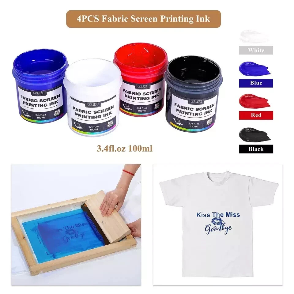 46 Pieces Screen Printing Kit with - 4 Color Screen Printing Ink - 2 ...
