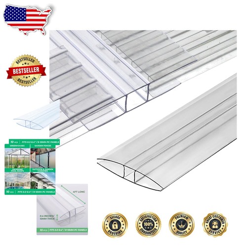 Durable 0.4" Polycarbonate H Connectors for Greenhouses, 10mm & 8mm Fit ...