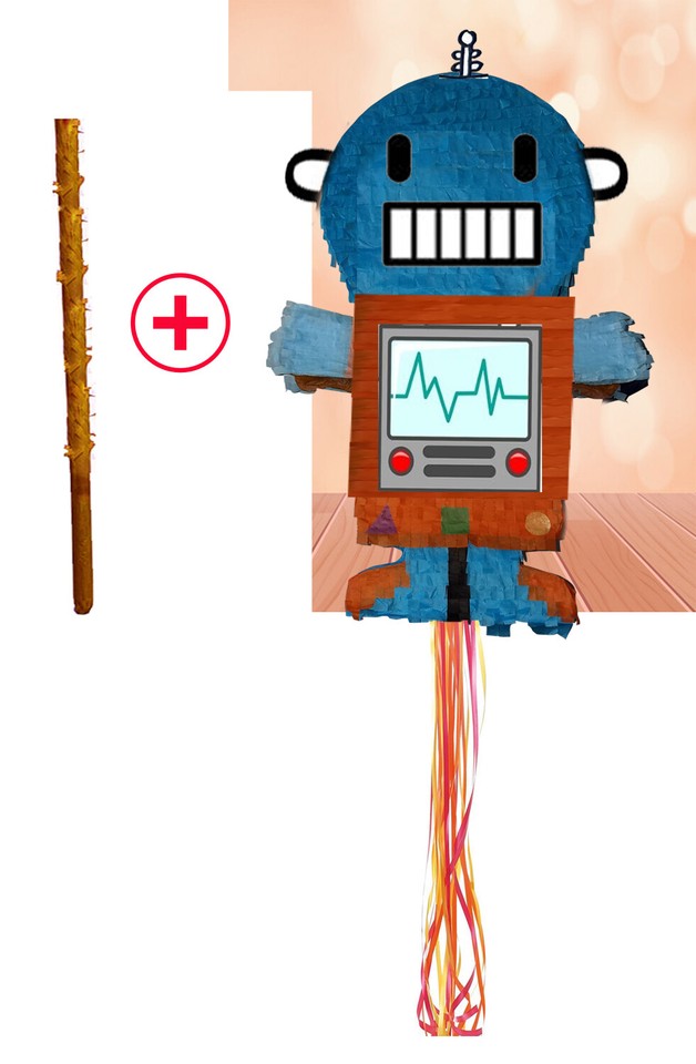Robots boys kids Pinata Piñata PULL STRING OR HIT birthday party games ...