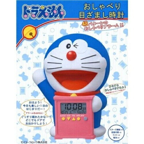 Seiko Doraemon Talking alarm Clock Table Digital Temperature Display ...