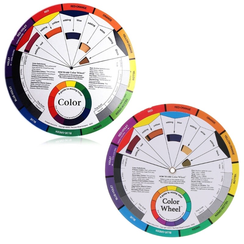 Paper Card Design Color Mixing Wheel Ink Chart Guidance Round Central ...