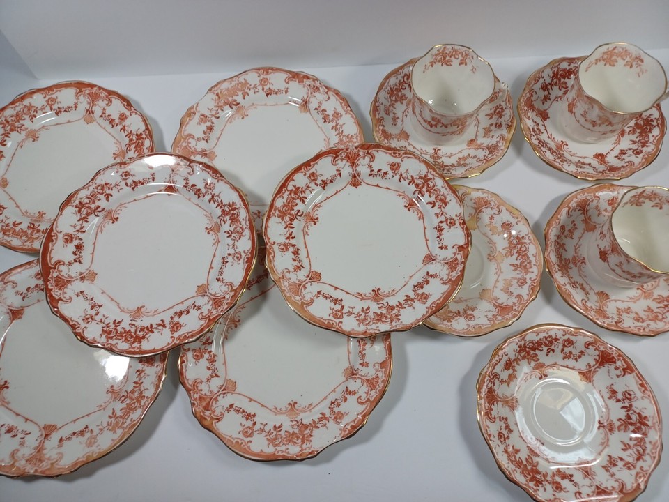 Radford Bone China 14pc Tea Set 1883-1891 Cups Saucers Plates England ...