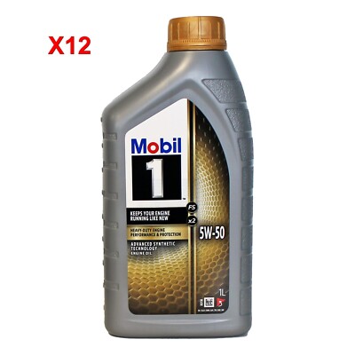 MOBIL 1 FS X2 5W50 RALLY FORMULA 12 PEZZI DA 1 LITRO OLIO MOTORE ...