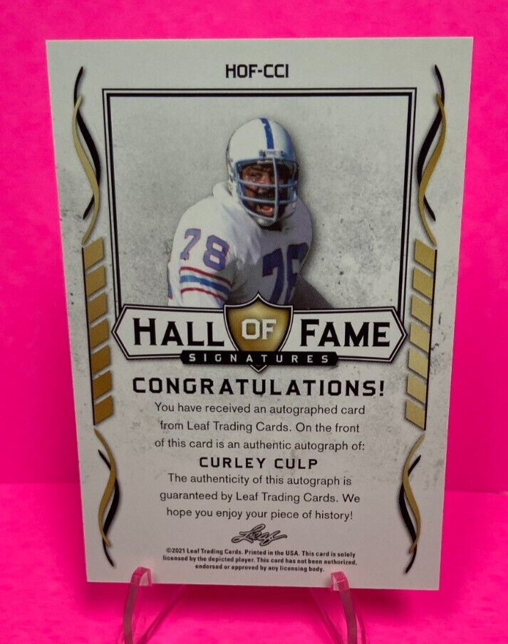 2021 Leaf Hall Of Fame Signatures Curley Culp #HDF-CCI MINT Football ...