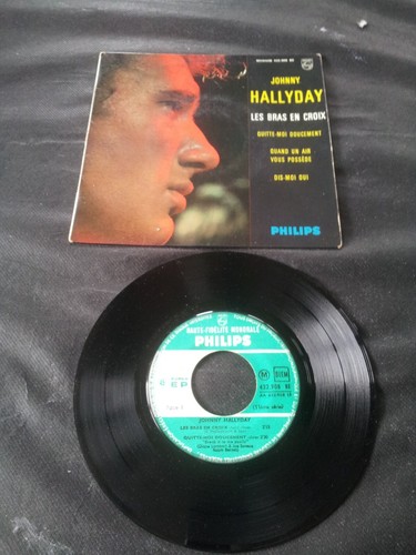 45t - Johnny Hallyday – Les Bras En Croix | eBay