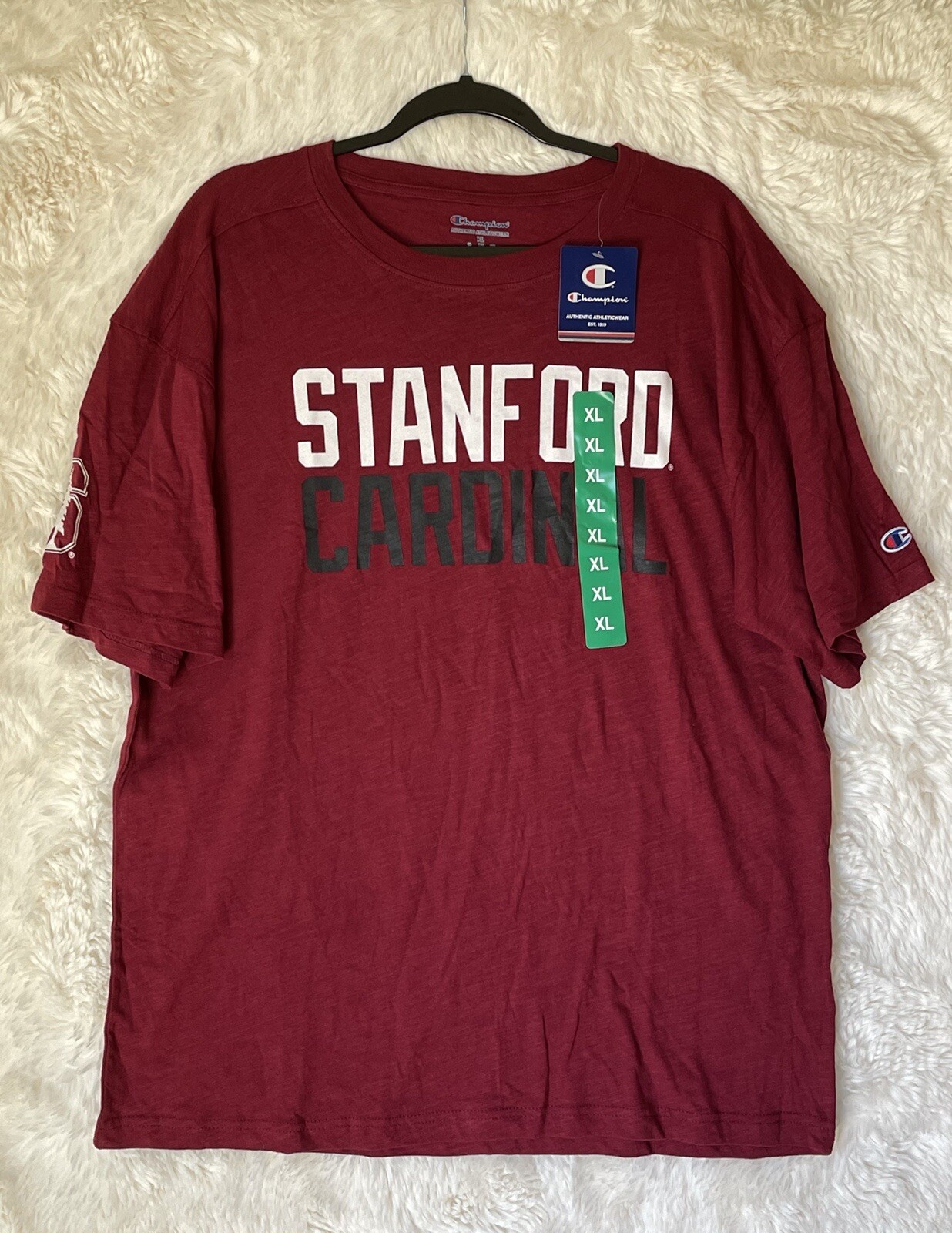 Champion Stanford University Cardinals Maroon T Shirt Sz L for sale ...