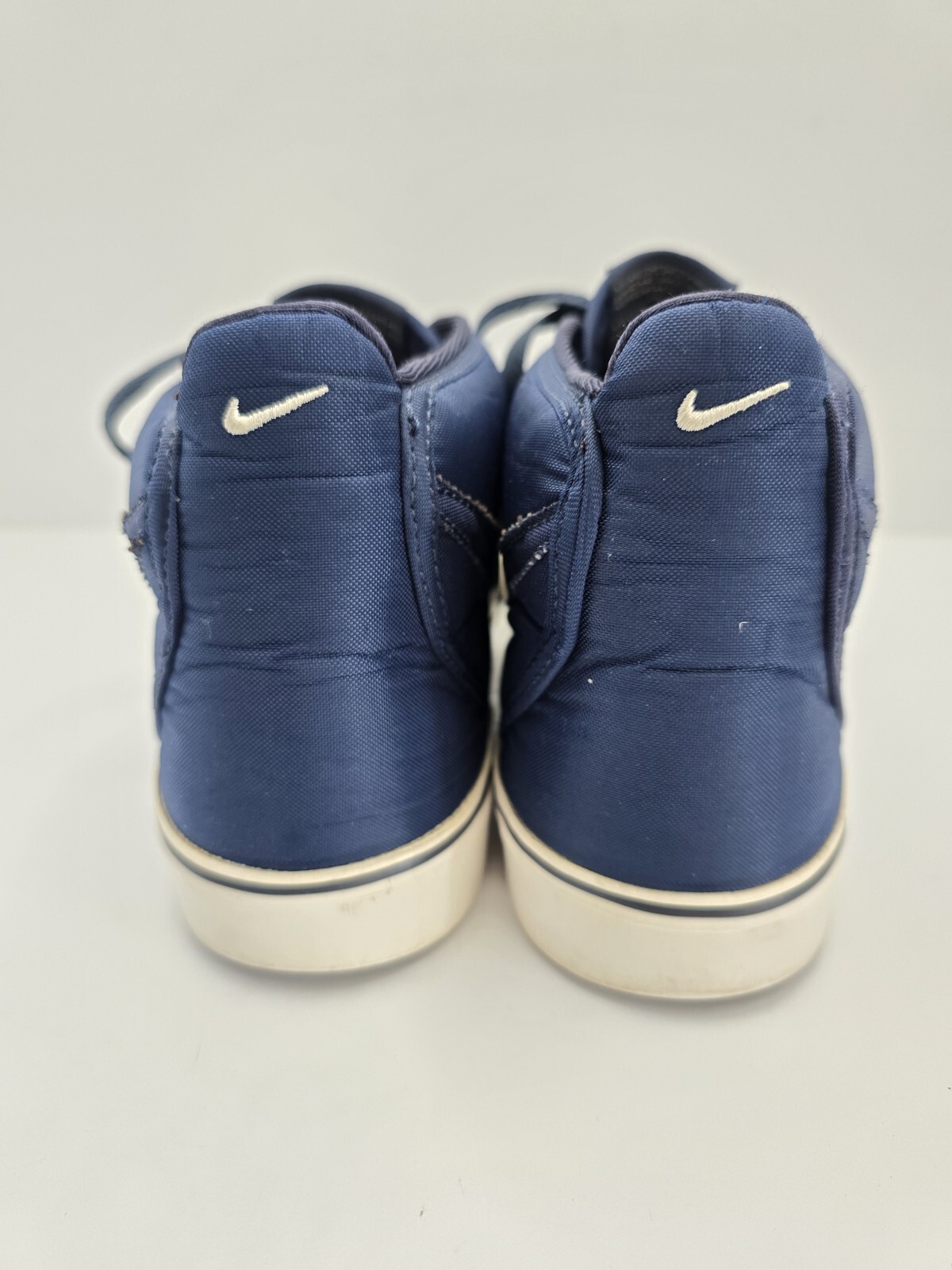 Nike | Toki navy blue nylon white sole sporty mids skateboard sneakers ...
