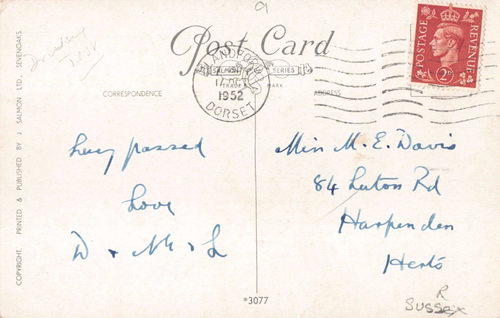 FAMILY HISTORY - GENEALOGY POSTCARD - DAVIS - HARPENDEN LUTON ROAD ...