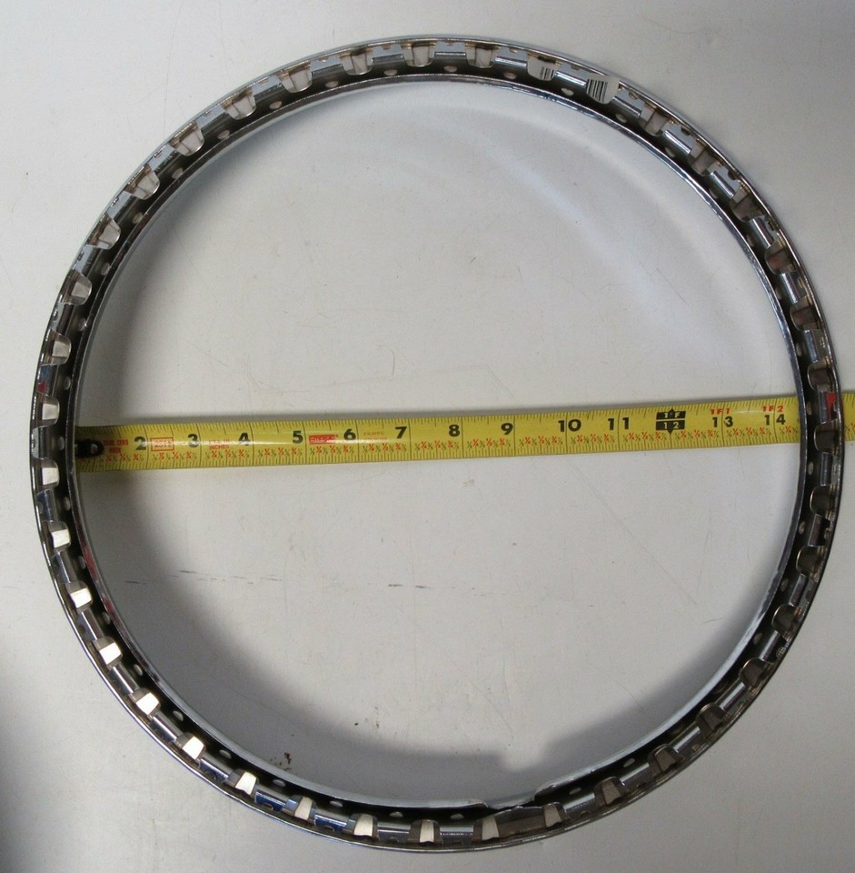14" CHROME Trim Rings Beauty Rims Glamour Ring Rim Edge Bands Nos Set ...