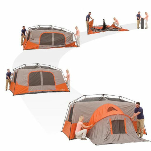 Ozark Instant 14x14 Family Cabin Camping Tent W/ Rainfly Private Room ...