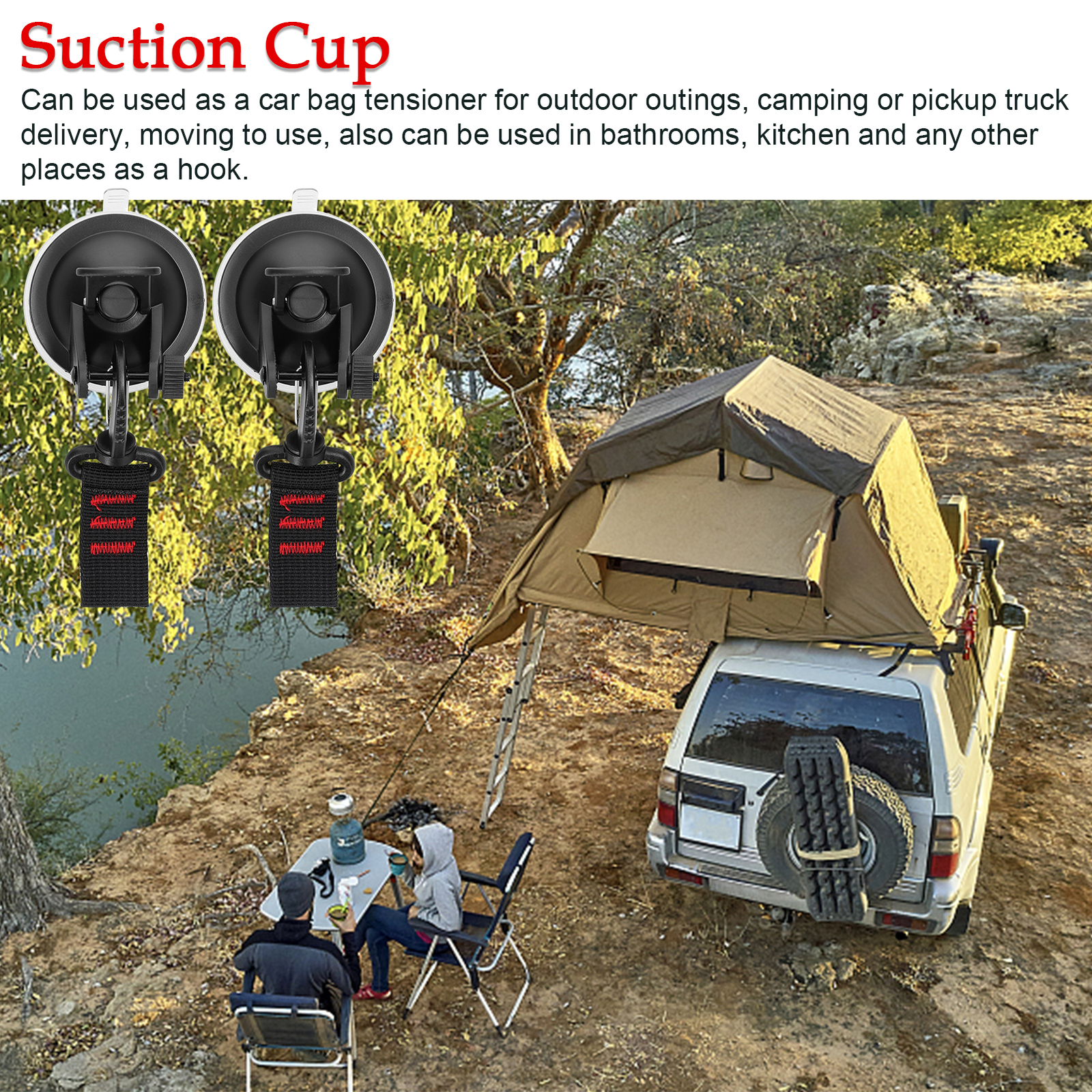 Suction Cup Anchor Heavy Duty Car Mount Luggage Tarps Tents Tie Down ...