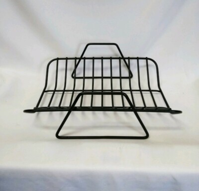 Wire mesh letter/Paper tray desk basket black Steel Heavy Duty 11"x14 ...