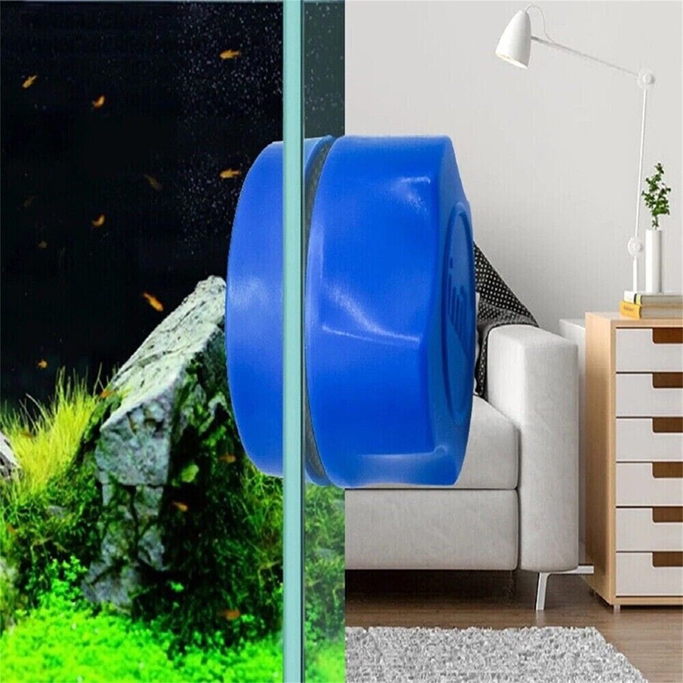 Blue Mini Fish Tank Magnetic Brush Aquarium Cleaning Glass Scraper ...