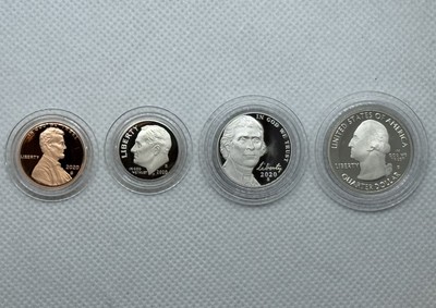2020 S US Mint Proof Clad Coins - 4 Coins - Lincoln Cent, Dime, Nickel ...