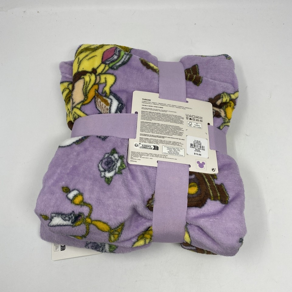 Disney princess at Primark Bell plush blanket 47” X 59” Beauty And The ...