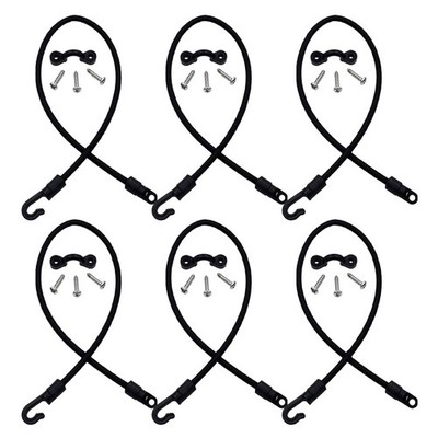 6pcs Boat Bungee Cord Tie-Down Kit - Kayak Deck Mount Elastic Rope ...