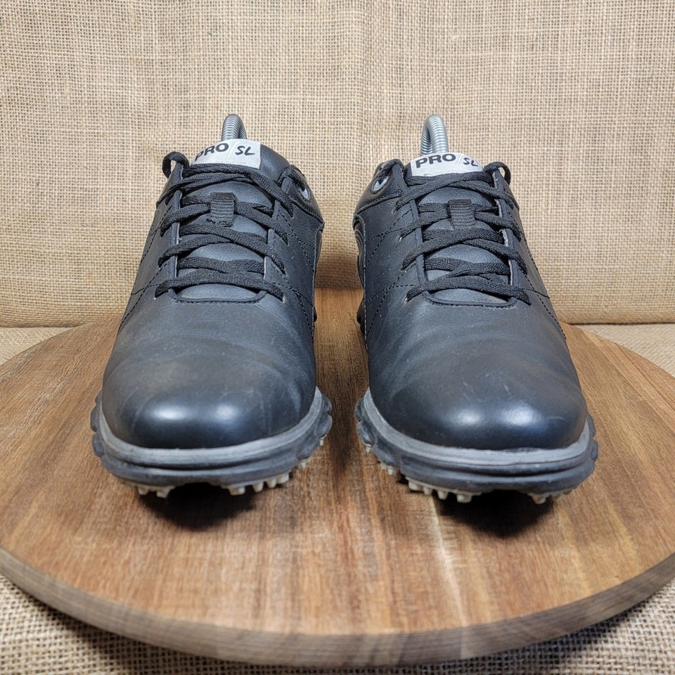 FootJoy Pro SL Black Leather Spikeless Golf Shoes Mens Size 8.5M Lace ...