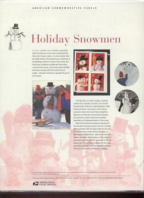 #3676-79 37c Holiday Snowman USPS CAT #675 Commemorative Panel | eBay