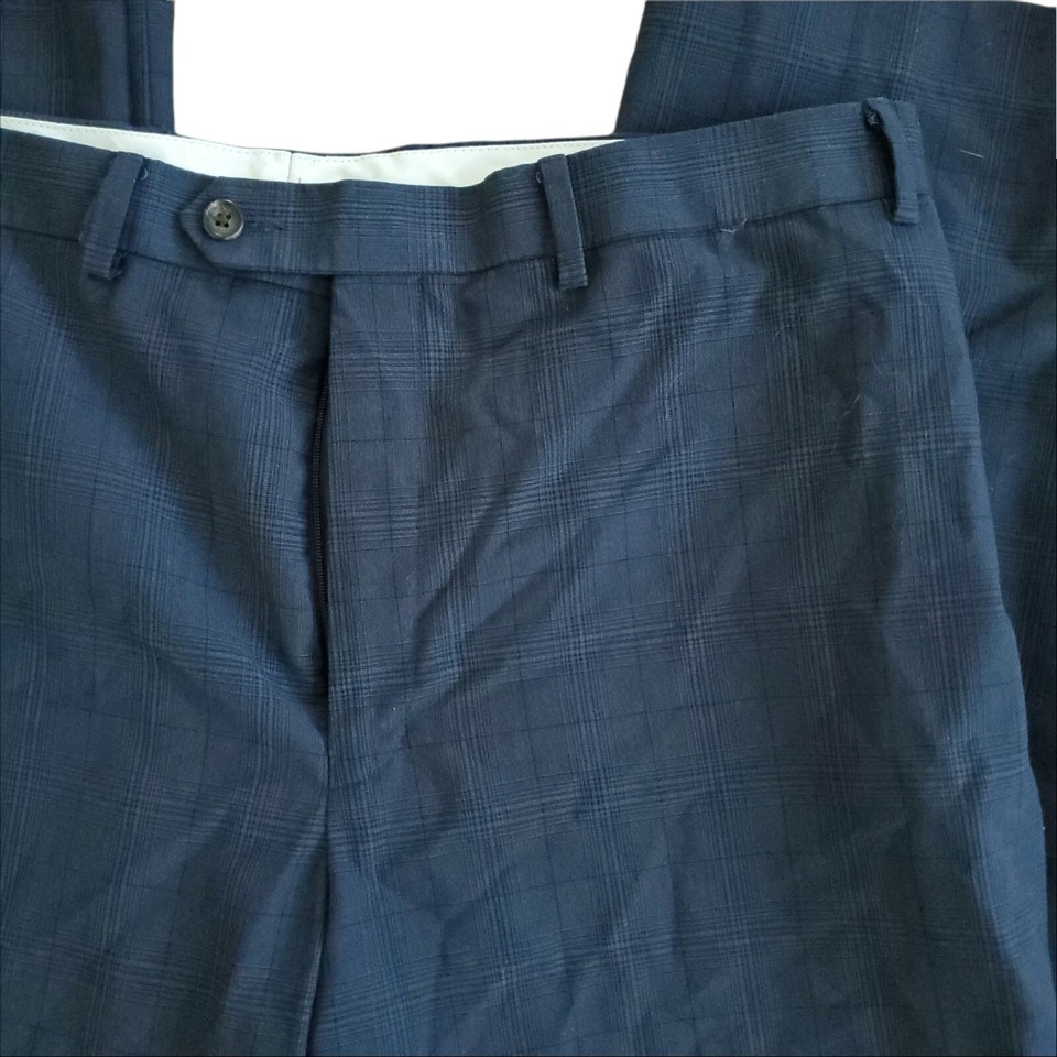 Ralph Lauren Windowpane Blue Dress Pants Trousers Slacks Mens Size 36 ...