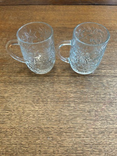Princess House Fantasia Clear Glass Crystal Coffee Mugs Cups Set Of 2 ...
