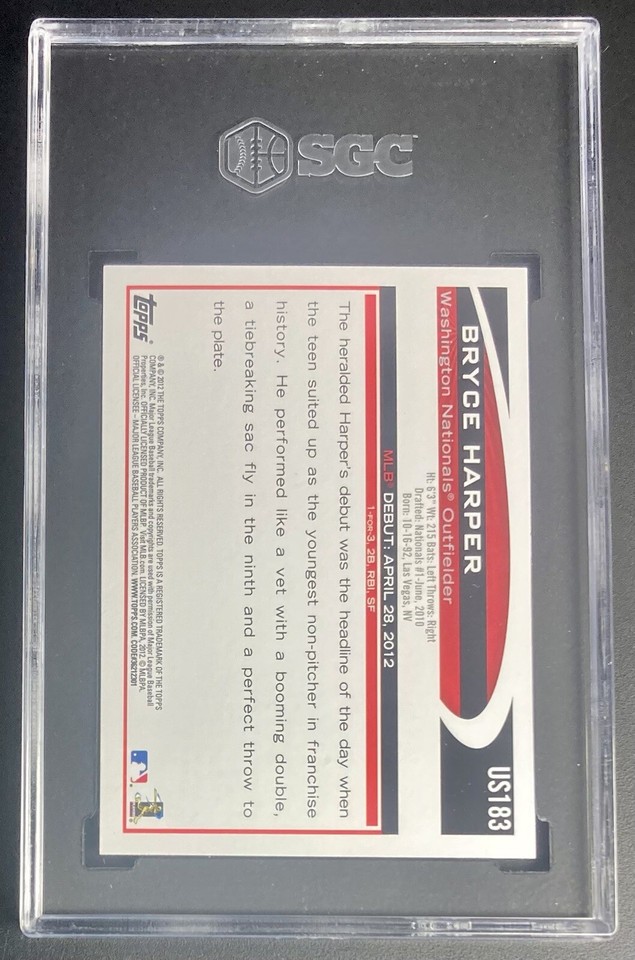 2012 Topps Update Series #183 Bryce Harper SGC 9.5 Rookie Card RC | eBay