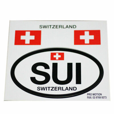 SUI Switzerland Country Code Sticker Decal Car Caravan Trailer Truck ...