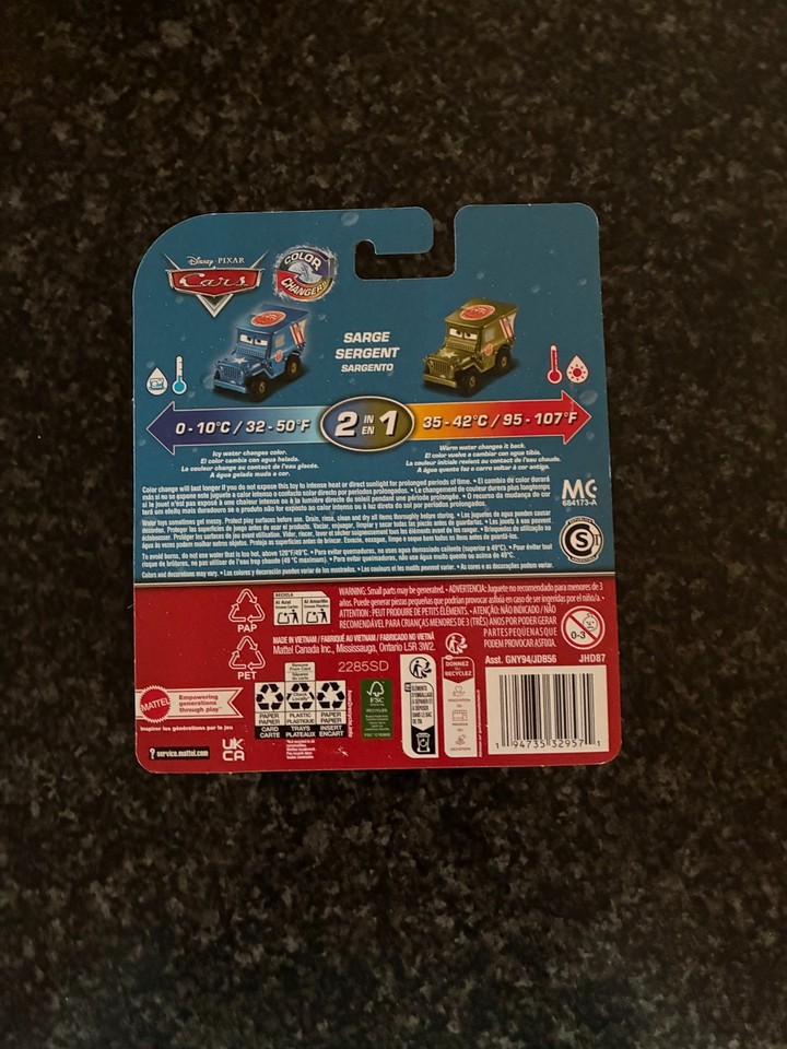 DISNEY PIXAR CARS COLOR CHANGERS RACE AND RESCUE SARGE | eBay