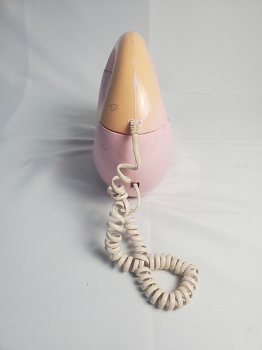 Pink Donut Telephone Phone Push Button Dial Adjust Ring Volume Vintage ...