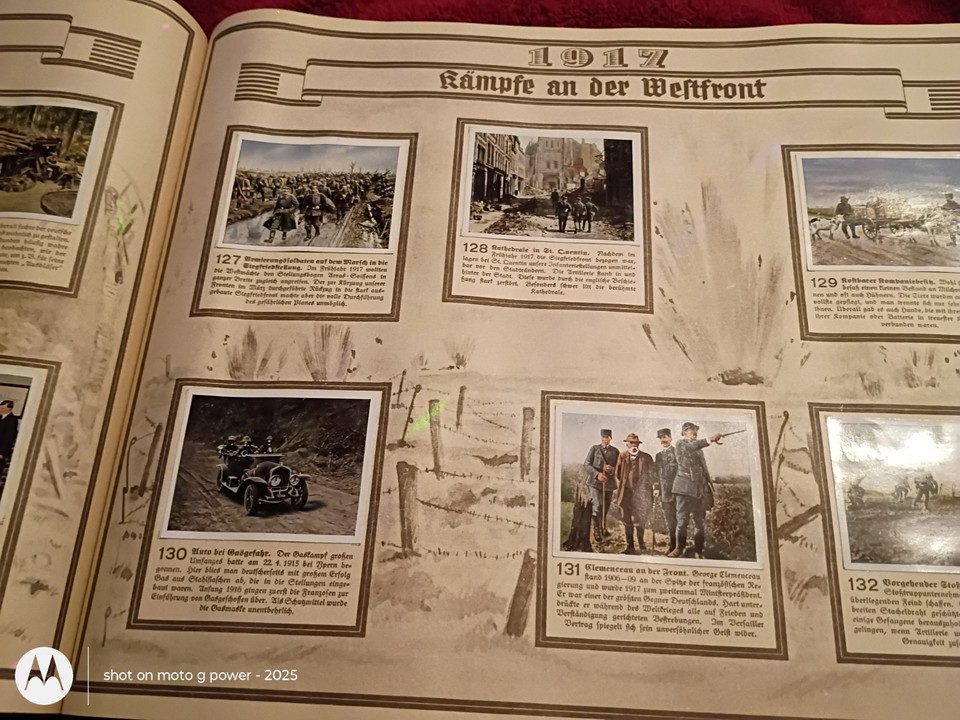 German Cigarette Card Album Book WW1 w/270 France Verdun Italy Russia ...