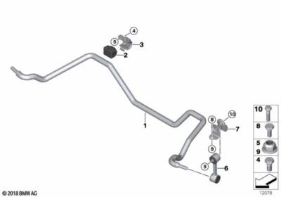 BMW Genuine Rear Stabilizer 18mm Diameter Fits E46 E85 E86 33551095758 ...