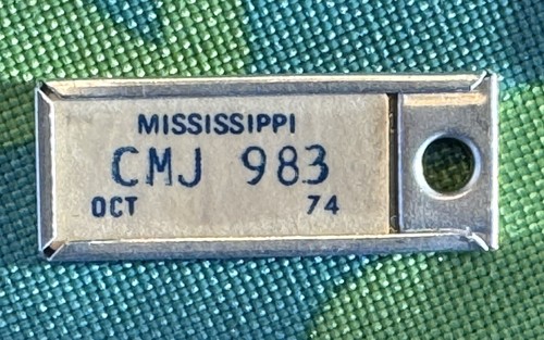 1974 Mississippi DAV Tag Keychain License Plate CMJ 983 | eBay