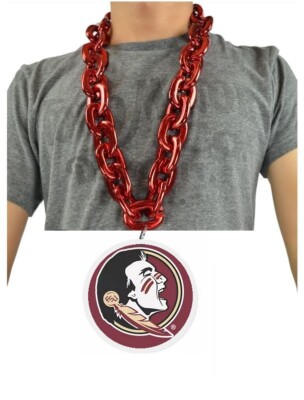 NEW NCAA FLORIDA STATE FSU SEMINOLES BIG RED NECKLACE Fan Chain Foam ...