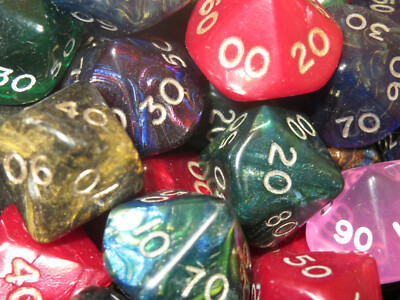 Mix Set of 10 D10 (00 / percentile) s RPG style dice. | eBay