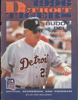 1996 Detroit Tigers vs Texas Rangers Program: Buddy Bell on Cover | eBay