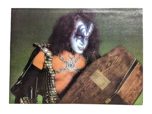 KISS / GENE SIMMONS WITH COFFIN / MAGAZINE FULL PAGE PINUP POSTER ...