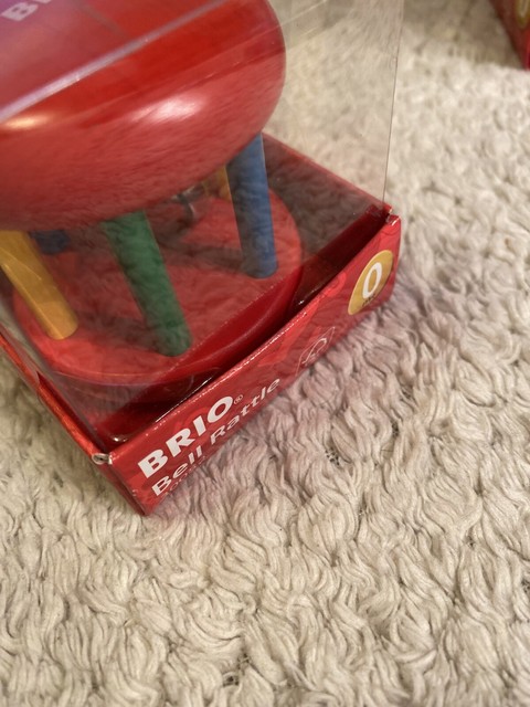 Vintage 1990 BRIO Baby 6 MO Wood Toddler Toy Bell Rattle 30052 Sweden ...