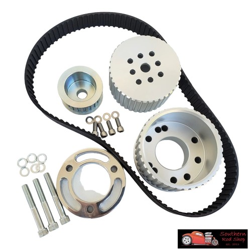 Small Block Chevy Gilmer Drive Pulley Kit LONG Water Pump SBC 305 327 ...