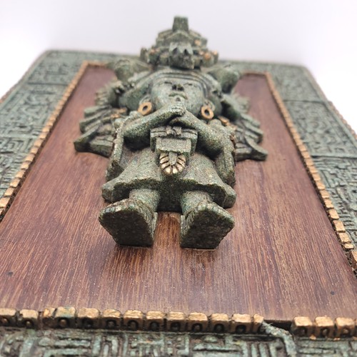 Zarebski Mid Century Mayan Aztec Green Malachite Stone 3D Wall ...