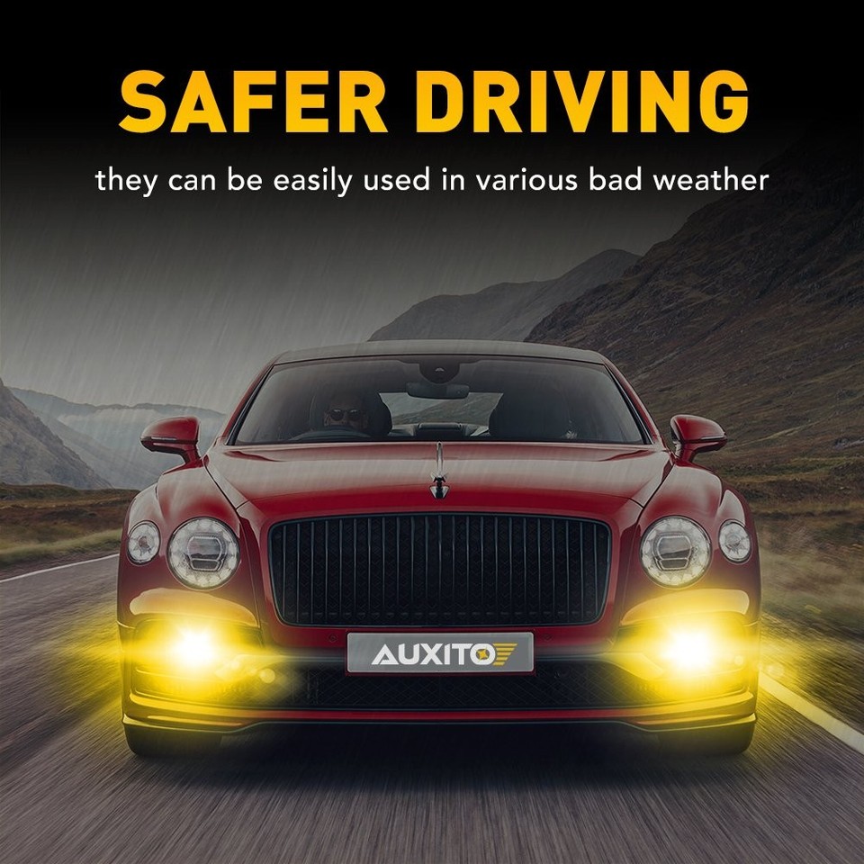 AUXITO 5202 Fog Light Bulb Super Bright Golden Yellow High Lamps Power ...
