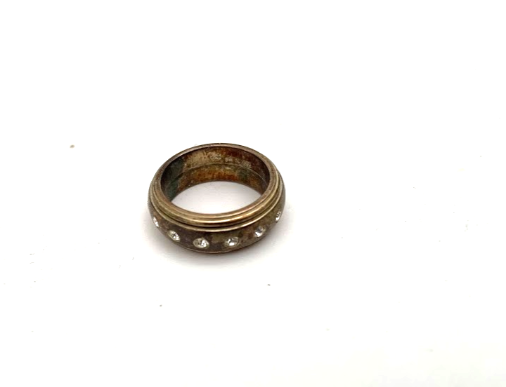 925 Sterling Silver ~ INLAYED ~ GV ~ VINTAGE Ring ~ Size 6 ~ ATOMIC ...