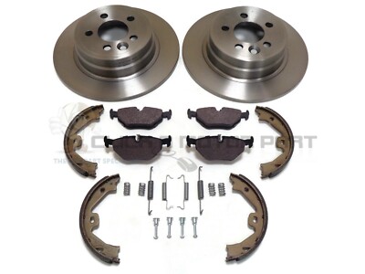 ROVER 75 & MG ZT REAR 2 BRAKE DISCS AND PADS & HANDBRAKE SHOES ...